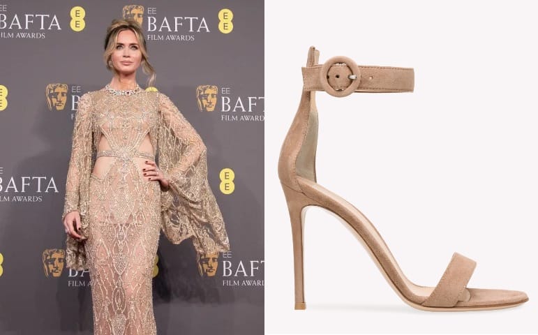 Emily Blunt's Praline Pink Heels Captivate at 2024 BAFTAs - Heels News