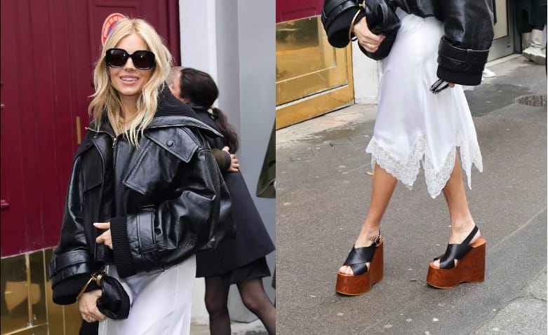 Sienna Miller Is the Retro Boho Queen of Paris Fashion Week - Heels News