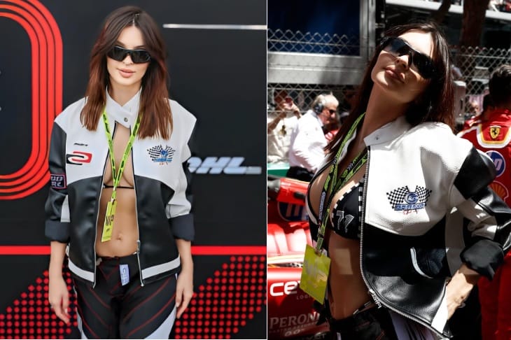 The Pole Position of Fashion: Emily Ratajkowski's Racy Monaco Arrival ...